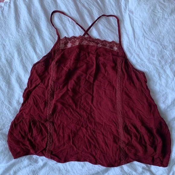 Garage | Tops | Garage Womens Burgundy Red Spaghetti Strap Crossover ...